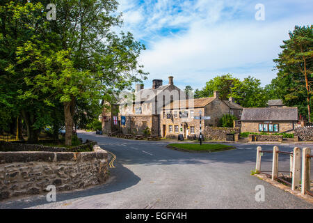 The Buck Inn pub, Malham village, Yorkshire Dales national park ...