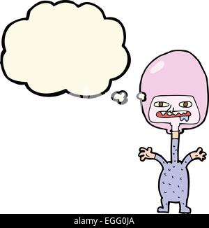 cartoon space alien with thought bubble Stock Vector Image & Art - Alamy