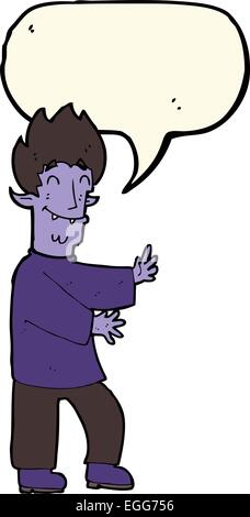 cartoon excited vampire with speech bubble Stock Vector Image & Art - Alamy
