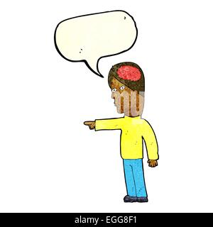 cartoon clever man pointing with speech bubble Stock Vector Image & Art ...