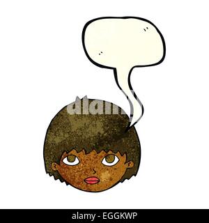 cartoon girl staring with speech bubble Stock Vector Image & Art - Alamy
