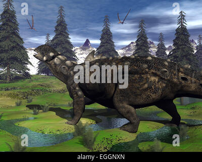 Euoplocephalus tutus, a prehistoric era dinosaur from the Late ...