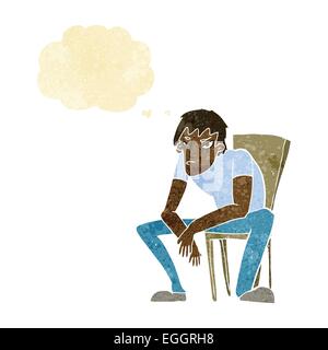 cartoon dejected man with thought bubble Stock Vector Image & Art - Alamy