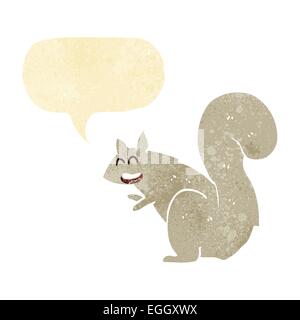 cute squirrel speech bubble cartoon on white background vector ...