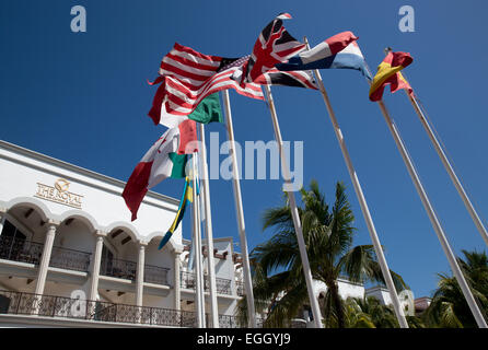 International flags in front of Hotel Stock Photo - Alamy