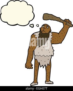 cartoon neanderthal with thought bubble Stock Vector Image & Art - Alamy