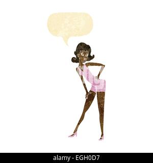 cartoon model woman posing with speech bubble Stock Vector Image & Art ...