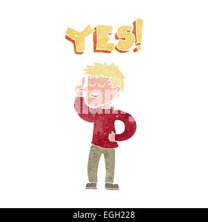Boy is saying yes, illustration, vector on white background Stock ...