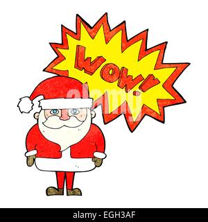 Wow Santa Claus Christmas character emotional reaction. Pop art retro ...