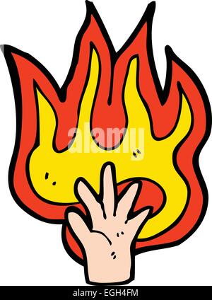 cartoon flaming hand symbol Stock Vector Image & Art - Alamy