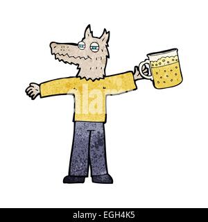 cartoon wolf man drinking beer Stock Vector Image & Art - Alamy