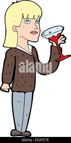 cartoon woman trying out a new cocktail Stock Vector Image & Art - Alamy