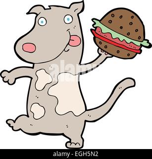 cartoon hungry dog with burger Stock Vector Image & Art - Alamy