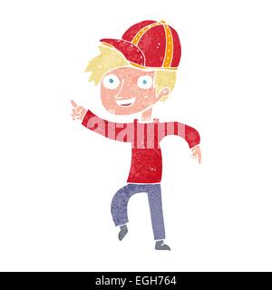 cartoon boy wearing cap pointing Stock Vector Image & Art - Alamy