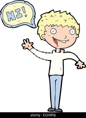 cartoon boy saying hi Stock Vector Image & Art - Alamy