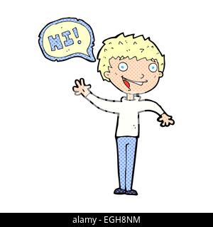 cartoon boy saying hi Stock Vector Image & Art - Alamy