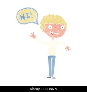 cartoon boy saying hi Stock Vector Image & Art - Alamy