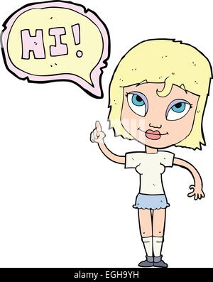 cartoon woman saying hi Stock Vector Image & Art - Alamy