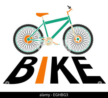 Sports mountain bicycle on white. Angle from up. 3D illustration Stock ...