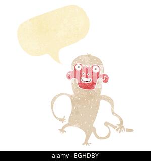 cartoon monkey with speech bubble Stock Vector Image & Art - Alamy