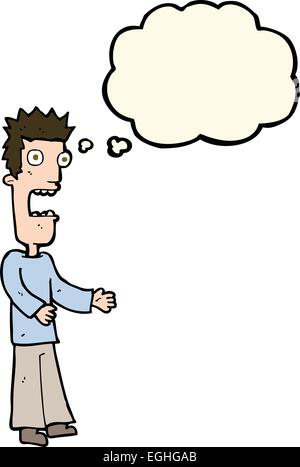 cartoon man freaking out with thought bubble Stock Vector Image & Art ...
