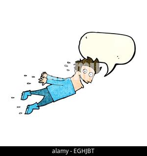 cartoon drenched man flying with speech bubble Stock Vector Image & Art ...