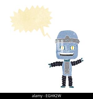 cartoon waving robot with speech bubble Stock Vector Image & Art - Alamy