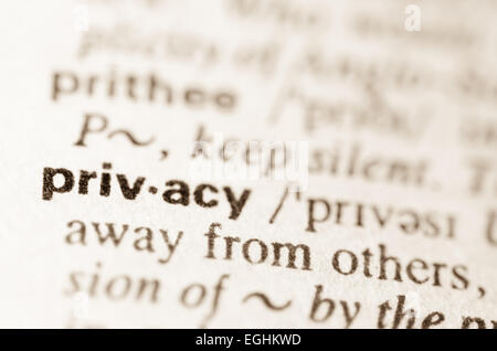 Privacy Word Definition Text in Dictionary Page Stock Photo - Alamy
