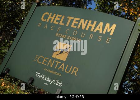 Cheltenham racecourse signs, signage. National Hunt racing Stock Photo ...