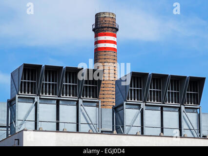 Smoke stack and air filters of the power plant Stock Photo - Alamy