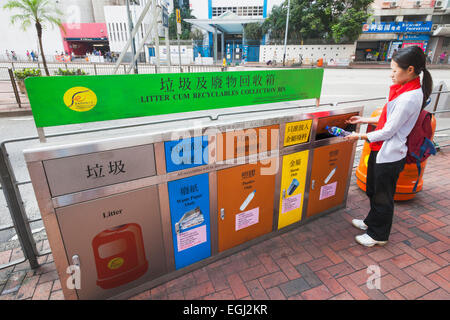 Recycling bins, Hong Kong China, SAR Stock Photo - Alamy