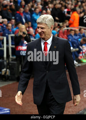 Head coach Arsene Wenger of Arsenal F.C., attends a press conference ...
