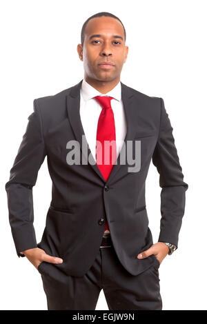 Young handsome business man over isolated background covering one eye ...