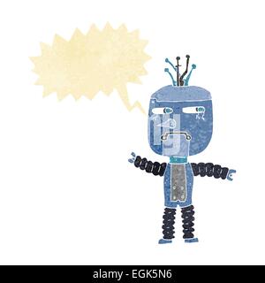 cartoon waving robot with speech bubble Stock Vector Image & Art - Alamy