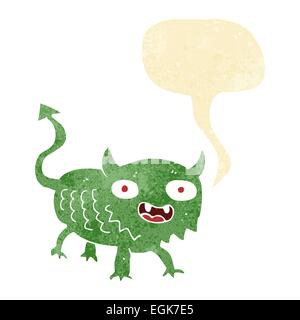 cartoon little demon with speech bubble Stock Vector Image & Art - Alamy