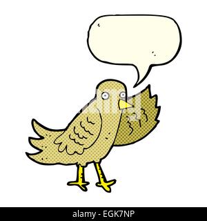 cartoon waving bird with speech bubble Stock Vector Image & Art - Alamy