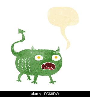cartoon little imp with speech bubble Stock Vector Image & Art - Alamy