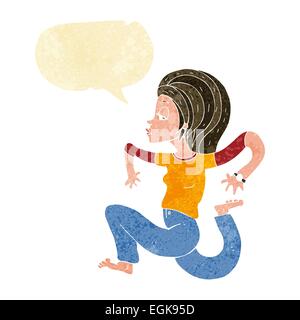 cartoon woman running with speech bubble Stock Vector Image & Art - Alamy