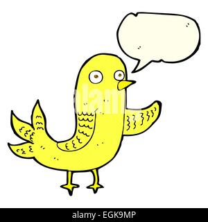 cartoon waving bird with speech bubble Stock Vector Image & Art - Alamy