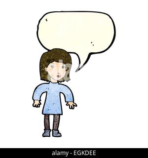 cartoon cautious woman with speech bubble Stock Vector Image & Art - Alamy
