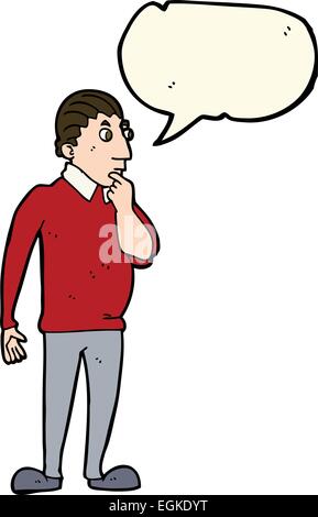 cartoon curious man with speech bubble Stock Vector Image & Art - Alamy