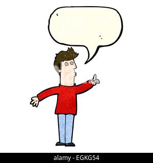 cartoon man advising caution with speech bubble Stock Vector Image ...