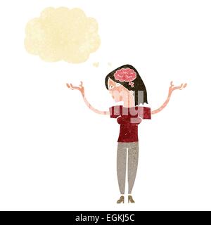 cartoon intelligent woman with thought bubble Stock Vector Image & Art ...