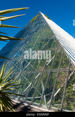 Glass pyramid of the tropical centre at the Royal Botanic Gardens ...