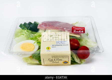 Pre-packaged egg and ham salad with reduced price offer Stock Photo - Alamy