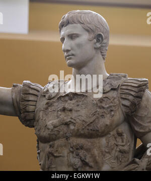 Marble portrait of the Roman emperor Augustus (Prima Porta Type) in ...