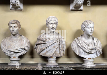 Rome, bust of women, ancient Roman in the palace of the Conservatories ...