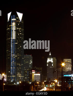 Skyline of Oklahoma City, OK with OKC sign Stock Photo - Alamy