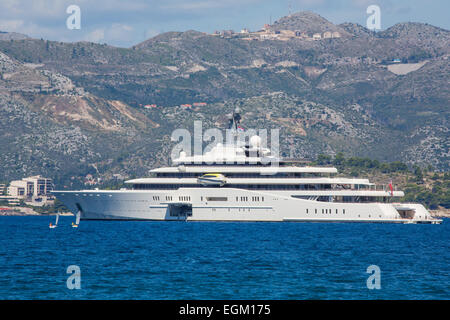 The megayacht 'Eclipse' owned by Roman Abramovich is anchored in Tiha ...