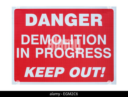 Danger, Demolition in Progress, Keep Out sign, London, England, UK ...